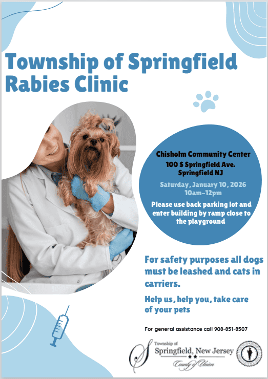 Rabies Clinic is Jan 10, 2026 | Township of Springfield, NJ